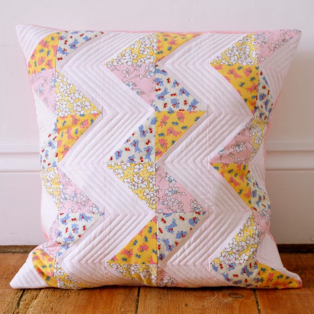 Tutoriales de Patchwork: COJÍN EFECTO CHEVRON