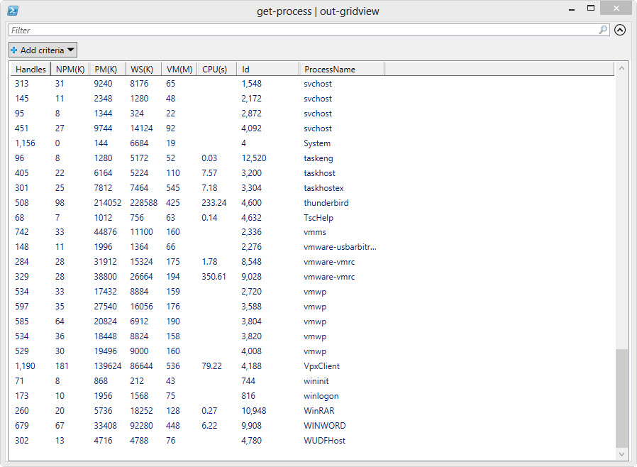 Ma petite soupape de sécurité: Powershell : Out-GridView Ma petite soupape de sécurité: Powershell : Out-GridView