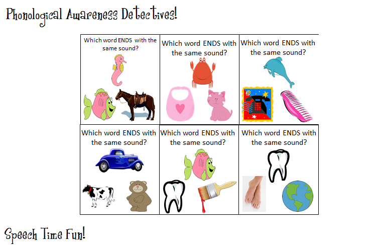 Phonological Awareness Detectives Fun! - Speech Time Fun: Speech and ...