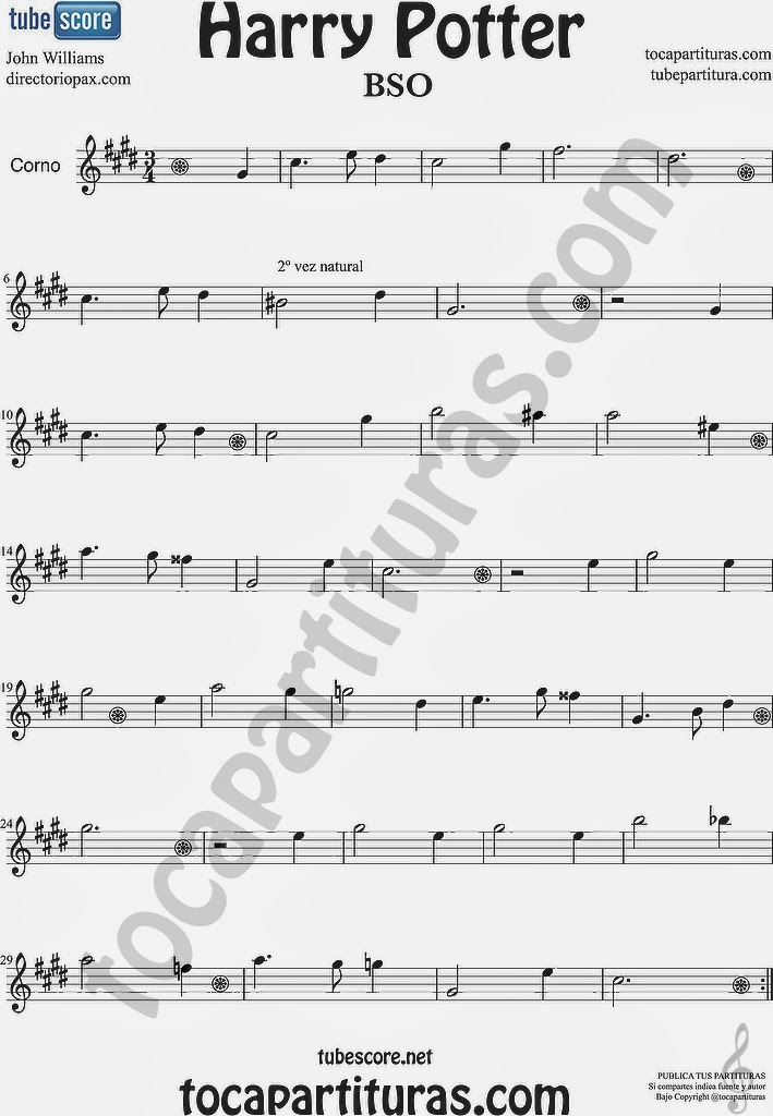 tubescore: Harry Potter by John Williams Sheet Music for Flute, Violin ... tubescore: Harry Potter by John Williams Sheet Music for Flute, Violin ...