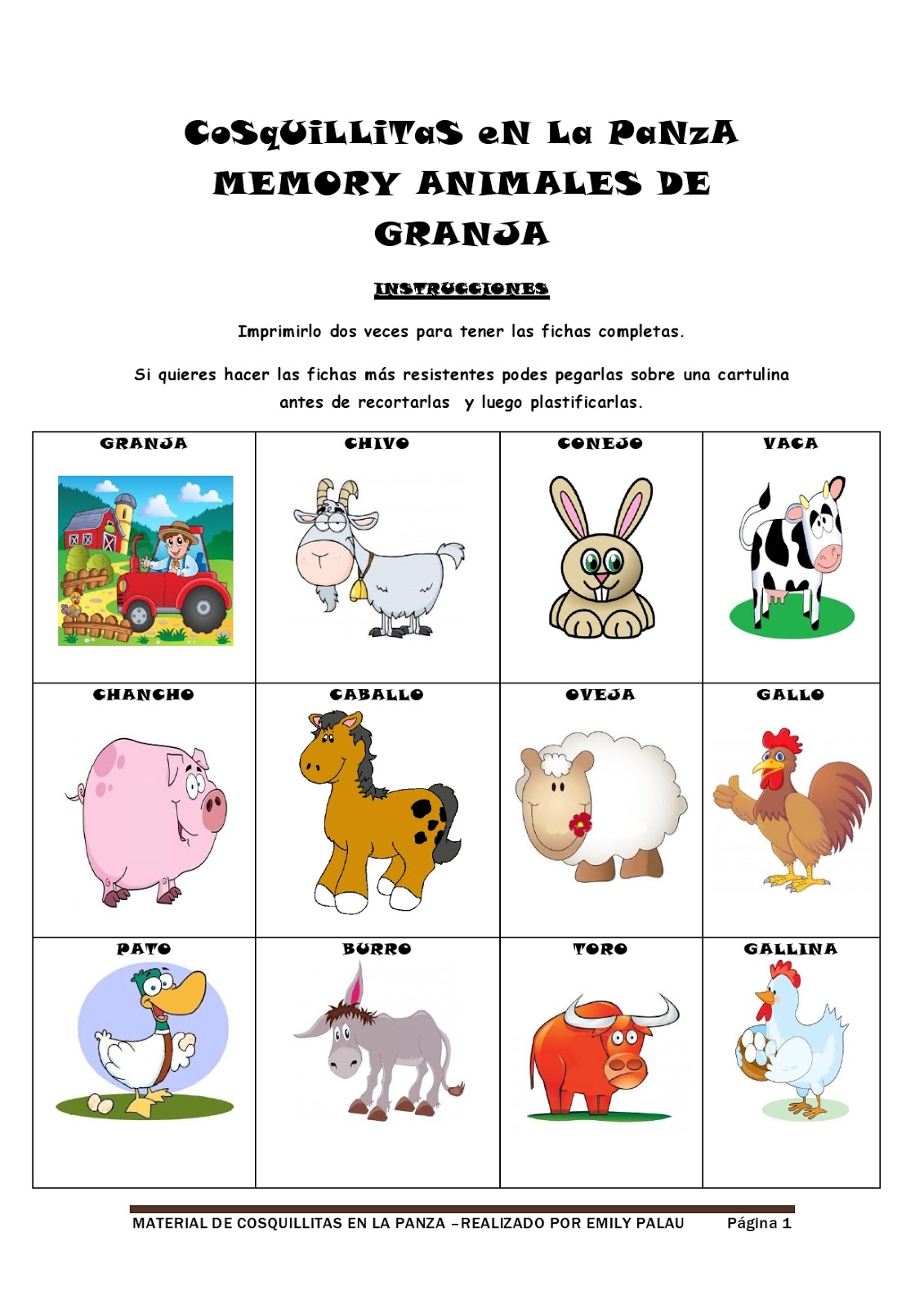 Dibujos de animales de la granja en inglés - Imagui