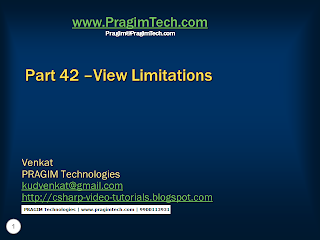 Sql server, .net and c# video tutorial: Part 42 –View Limitations