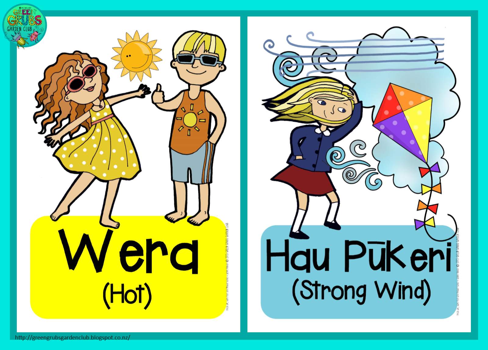 Green Grubs Garden Club: Weather cards in Te Reo Maori + English {FREE ...