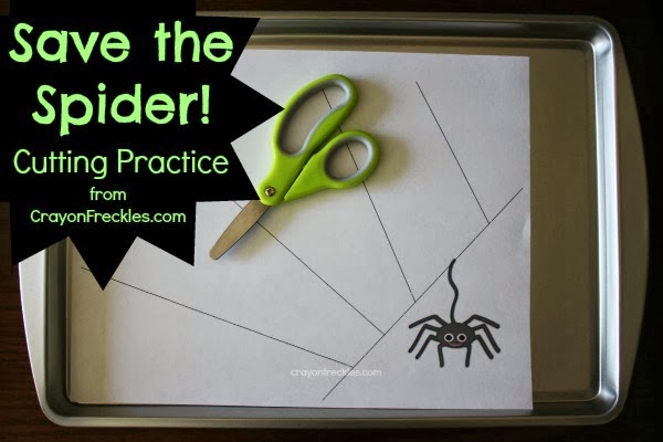 Save the Spider {preschool cutting practice} - Do Play Learn