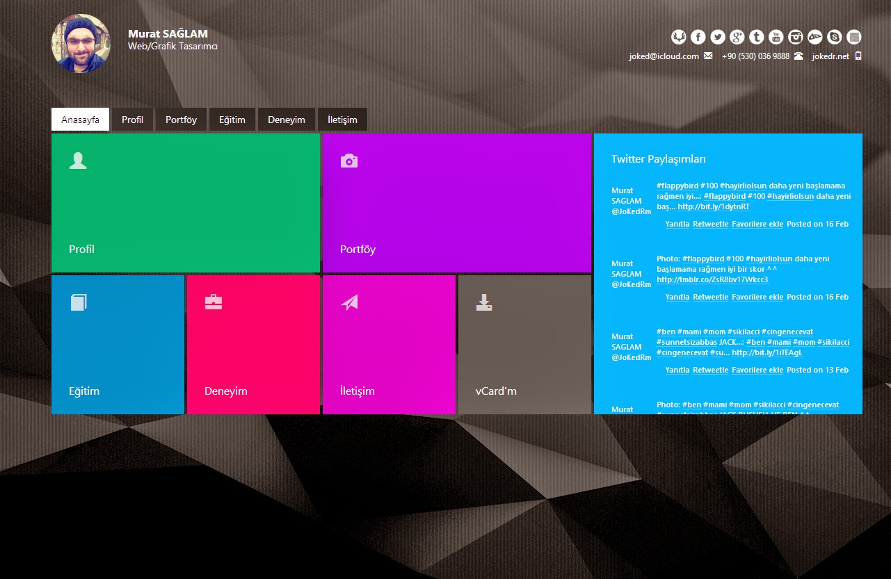 PHP Metro Tasarım Kişisel Portfoy Scripti - Script Hocasi