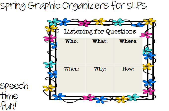 Spring Graphic Organizers for SLPs! - Speech Time Fun: Speech and ...