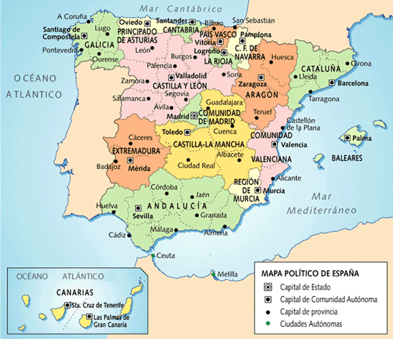 Mapa Político de España - Noticias España
