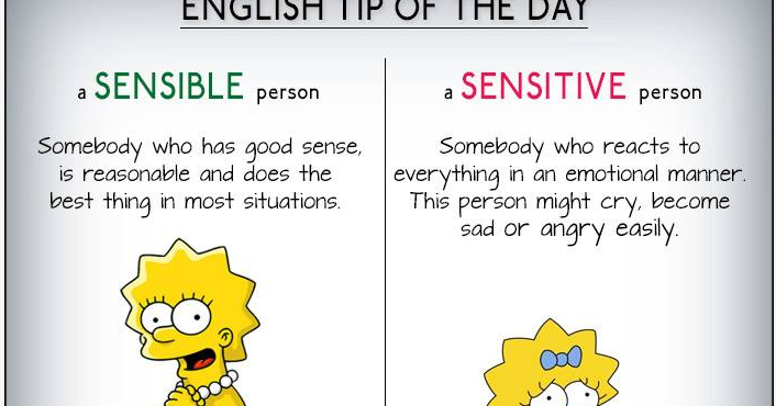 think about it: difference between sensitive and sensible