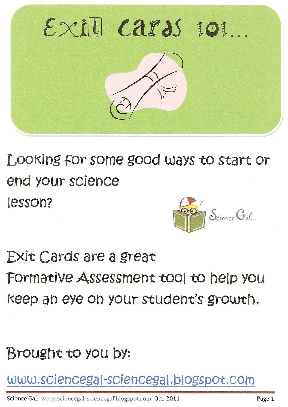 Science Gal Exit Cards science-gal-exit-cards