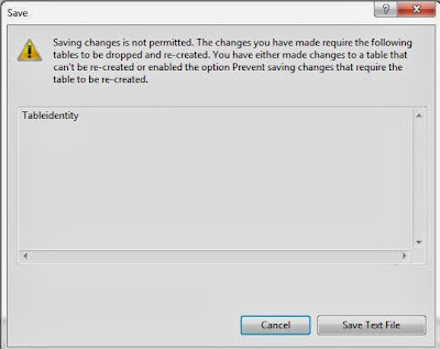 SQL, BI and Data Analytics Solutions: Saving Change is not Permitted Error while Saving Changes ...