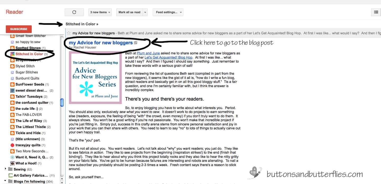 Buttons and Butterflies: Google Reader: A Tutorial