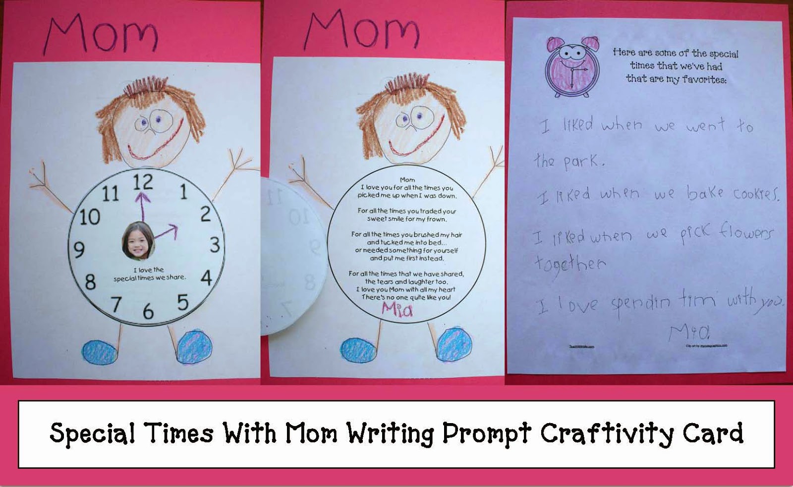 Special Times With Mom Writing Prompt Craftivity - Classroom Freebies