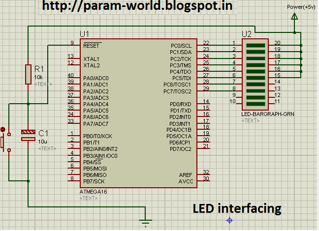 Interfacing of LED wiht AVR - ATMega16 - Param World! Interfacing of LED wiht AVR - ATMega16 - Param World!