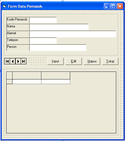 Membuat Form Pemasok Pada VB 6.0 - Pintar VB | Tutorial Visual Basic