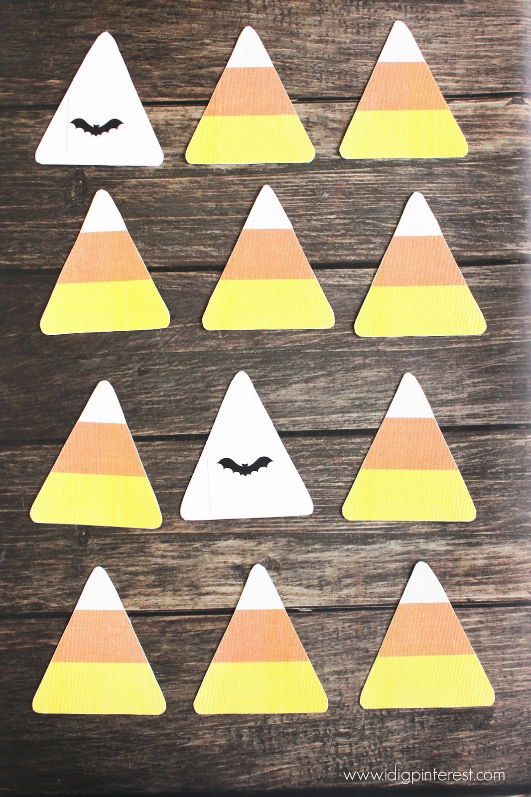Candy Corn Banner Turned Halloween Matching Game - I Dig Pinterest