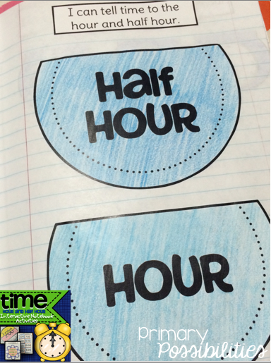 Primary Possibilities: Interactive Math Notebooks for Time {Half Hour ...
