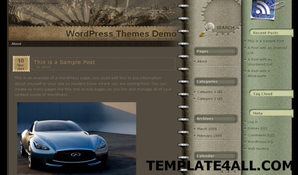 Free Oldies Vintage Brown Wordpress Theme Template