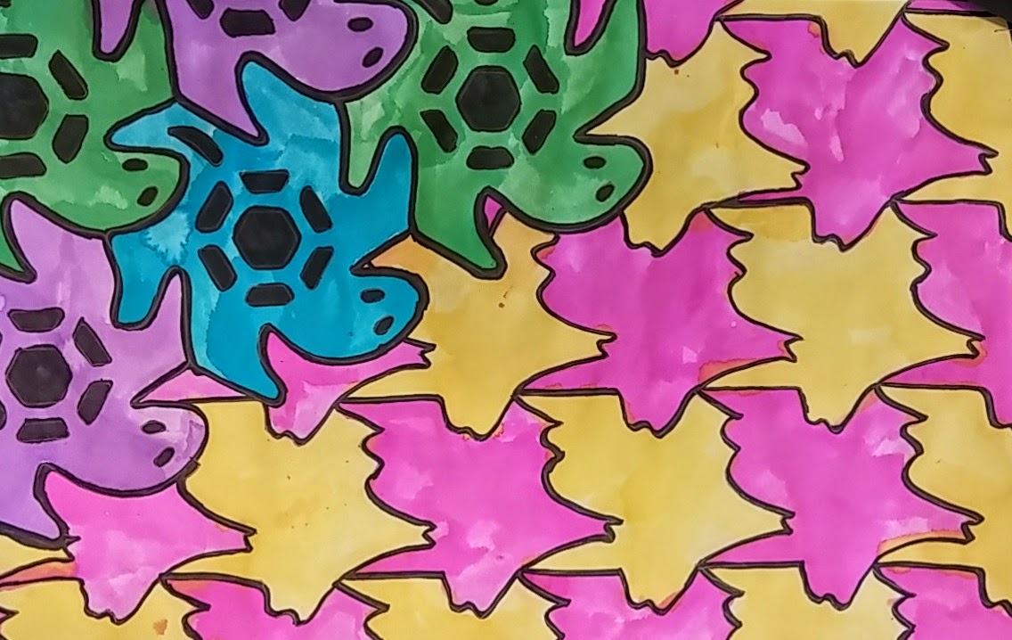 Mc escher tessellation artwork - slowkool
