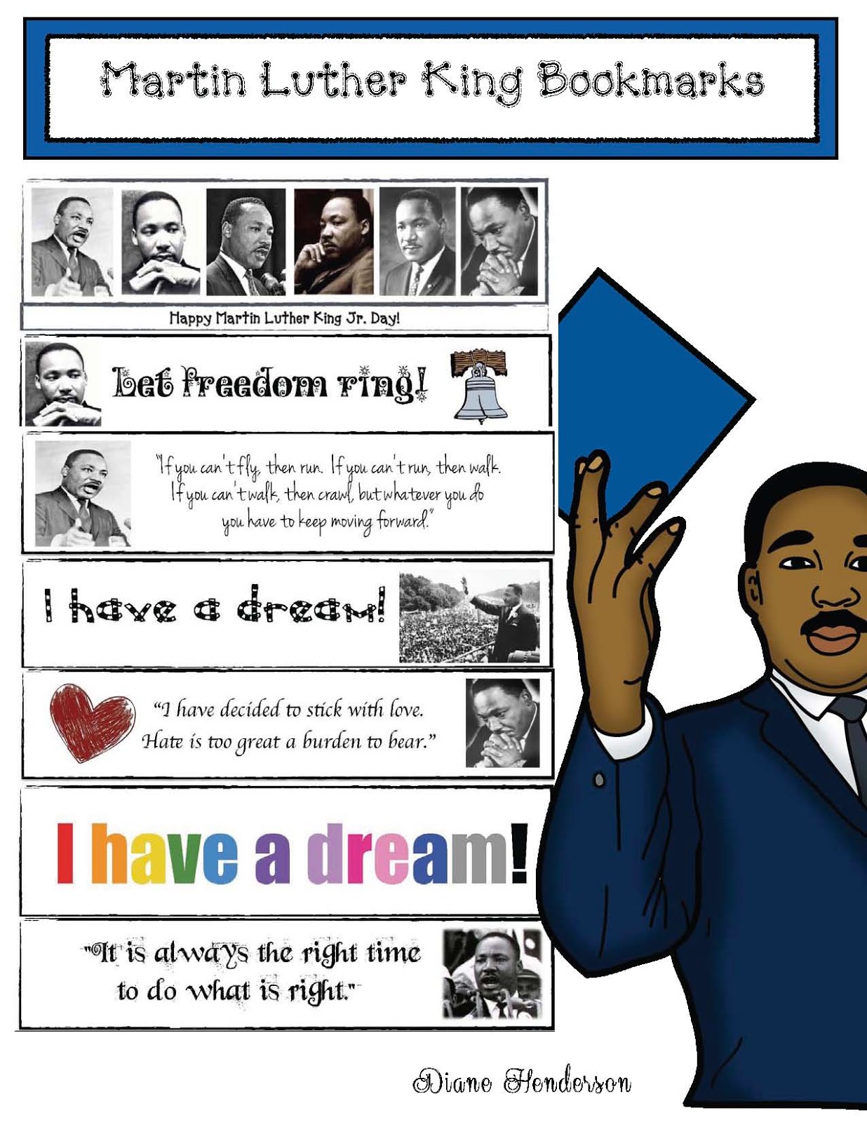 FREE Martin Luther King Bookmarks - Classroom Freebies