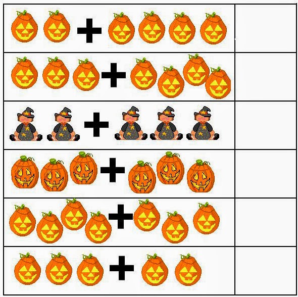 EDUCANDO CON LA TRIBU: SUMAS DE HALLOWEEN