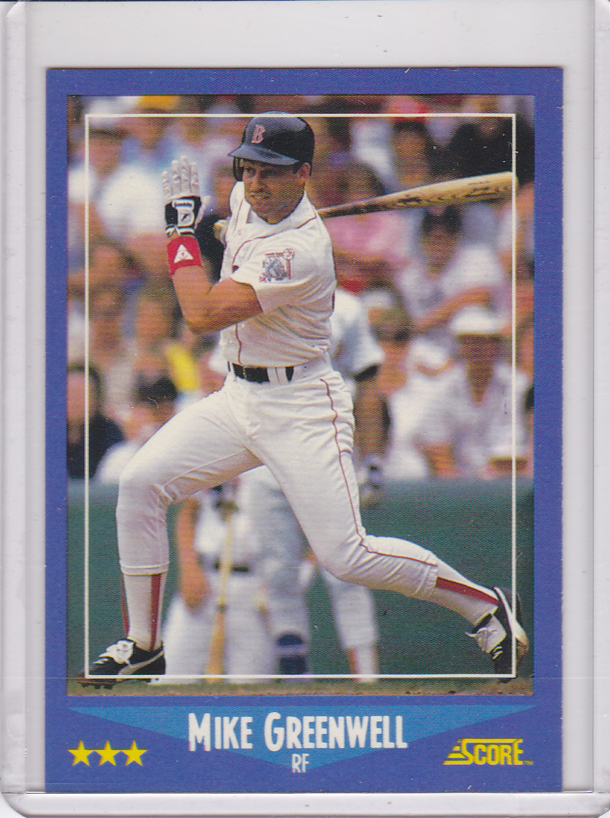 Red Sox Baseball Cards: 1988 Score Red Sox: Mike Greenwell