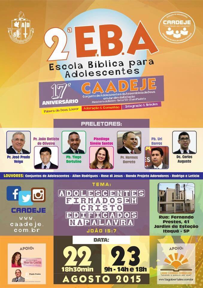 Blog do Bertulino: 2ª Escola Bíblica para Adolescentes (EBA) Blog do Bertulino: 2ª Escola Bíblica para Adolescentes (EBA)