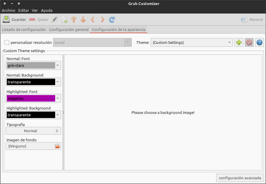 UnaDe25: Software Linux: Grub Customizer
