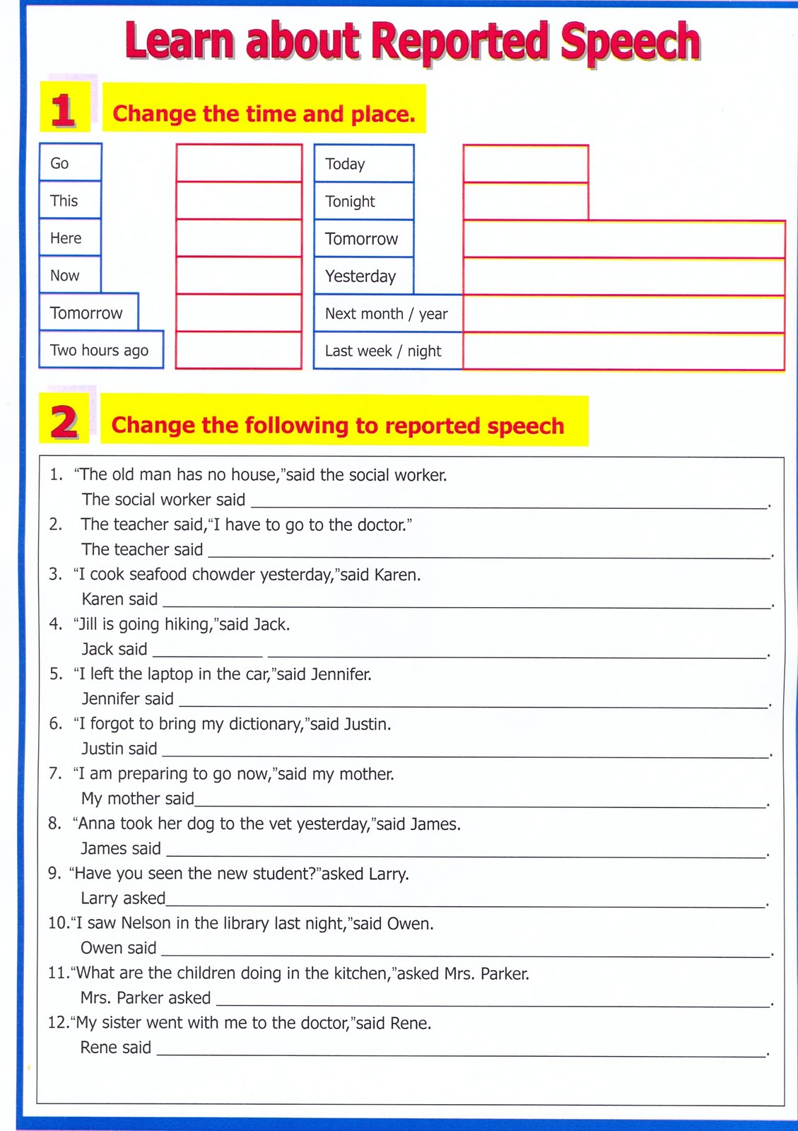 Reported speech exercises pdf perfect english grammar - klocolumbus