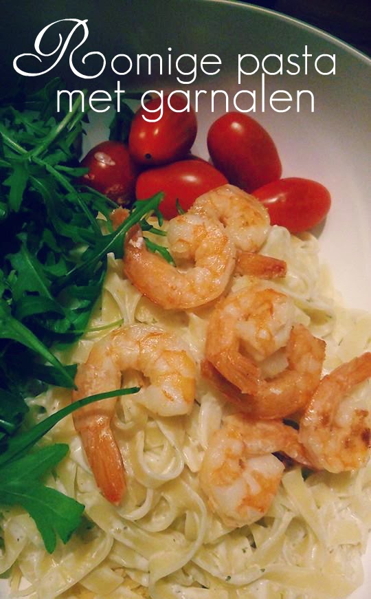 So Dishlicious: Recept: Romige pasta met garnalen So Dishlicious: Recept: Romige pasta met garnalen