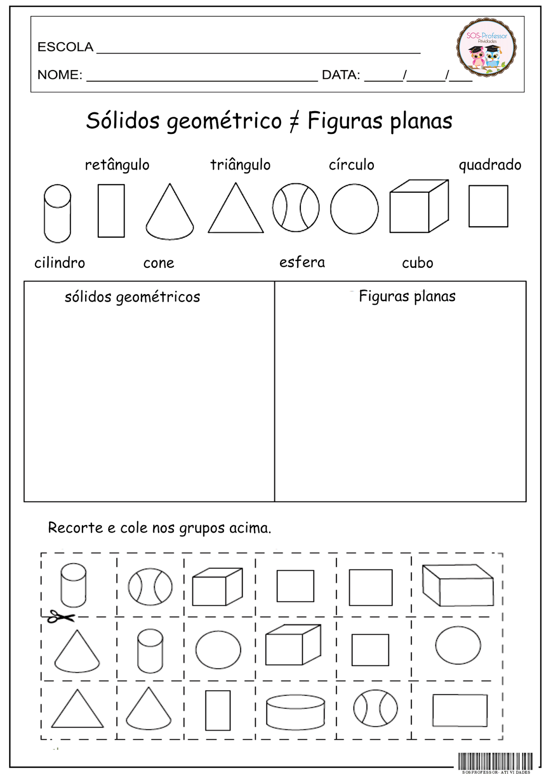 Sólidos geométricos e Figuras planas - SOS Professor