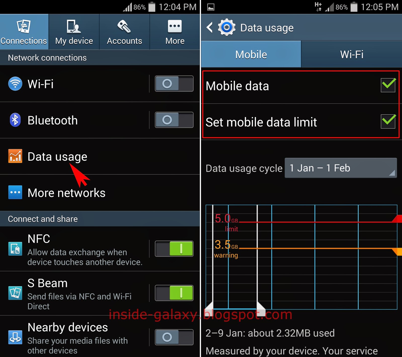 Inside Galaxy Samsung Galaxy S4 How To Set Mobile Data Limit In inside-galaxy-samsung-galaxy-s4-how-to-set-mobile-data-limit-in