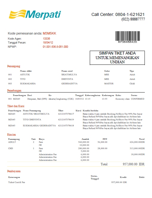 Pelangi Nusantara Tour &Travel - ticketing domestik airlines : Contoh ... Pelangi Nusantara Tour &Travel - ticketing domestik airlines : Contoh ...