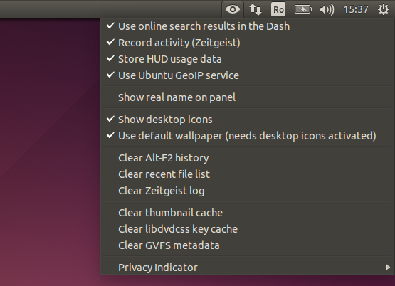 Unity Privacy Indicator 0.4 Released With New Privacy Settings ~ Web Upd8: Ubuntu / Linux blog