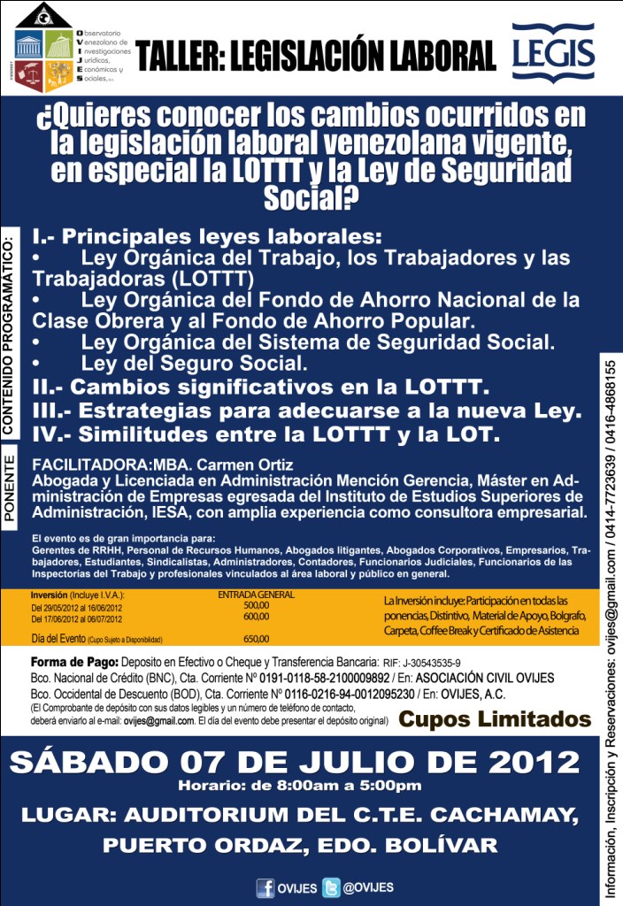 OVIJES. A.C.: TALLER DE LEGISLACIÓN LABORAL ¿Quieres conocer los ... OVIJES. A.C.: TALLER DE LEGISLACIÓN LABORAL ¿Quieres conocer los ...