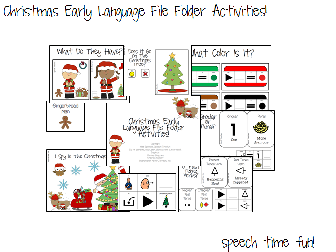 Christmas Early Language File Folder Activities! - Speech Time Fun ...