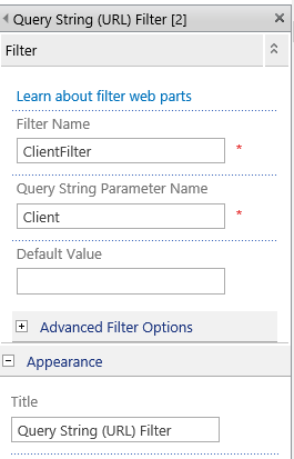 More SharePoint: The Query String (URL) Filter Connections