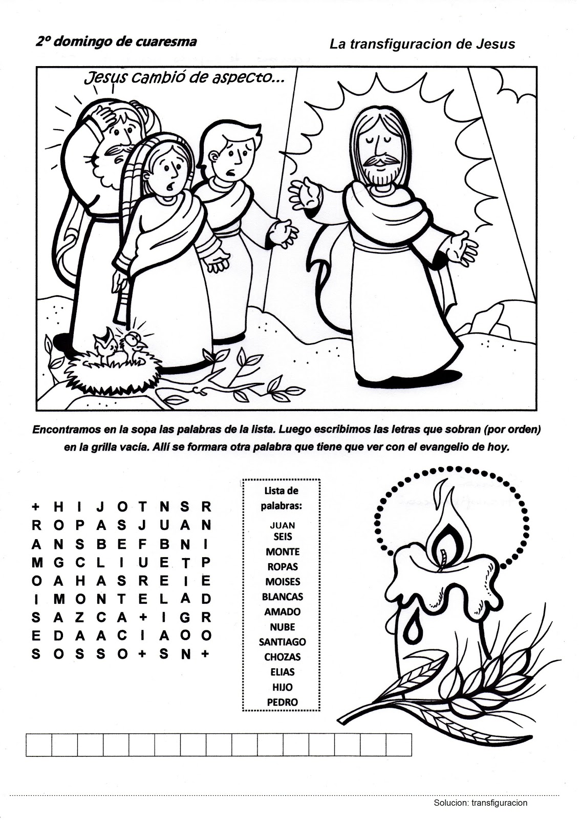 Camino hacia la Pascua: Recursos Catequesis Segundo Domingo de Cuaresma Ciclo C: La ...