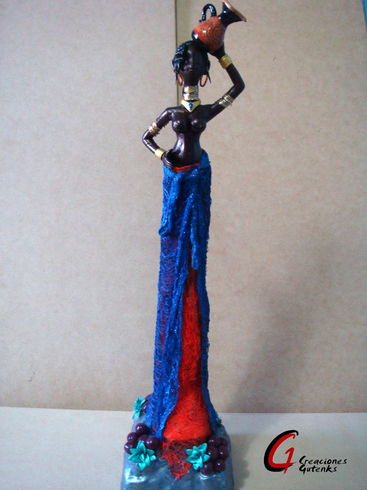 Africana en masa flexible // African woman made of cold porcelain ... Africana en masa flexible // African woman made of cold porcelain ...