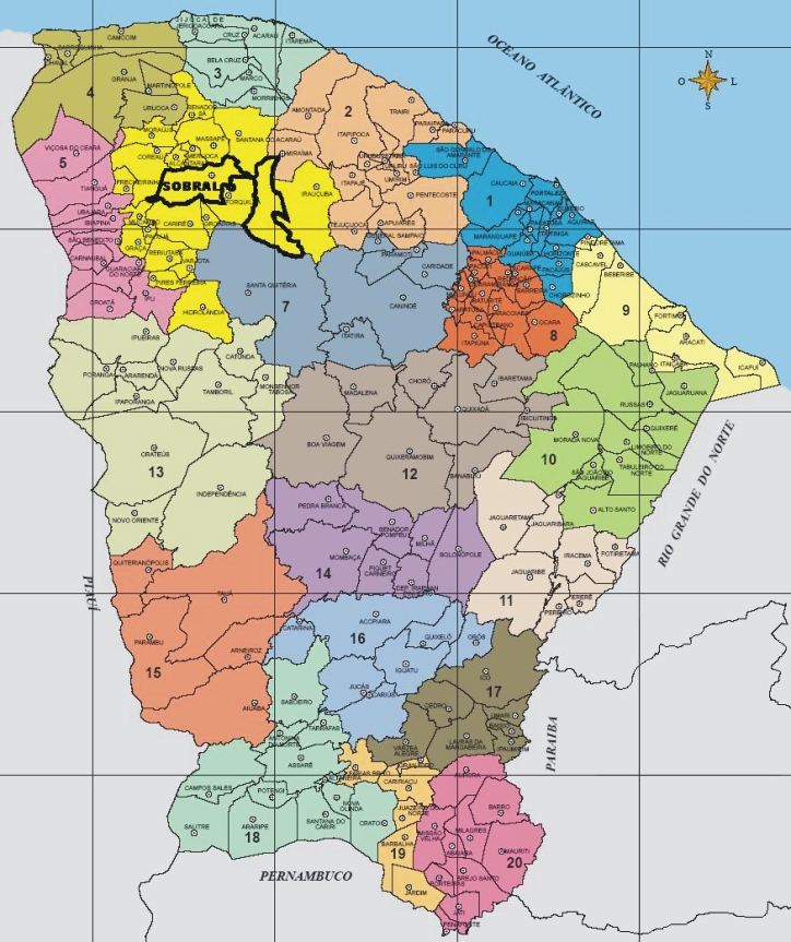MAPA DO CEARÁ PARA IMPRIMIR E COLORIR | coisas pra ver