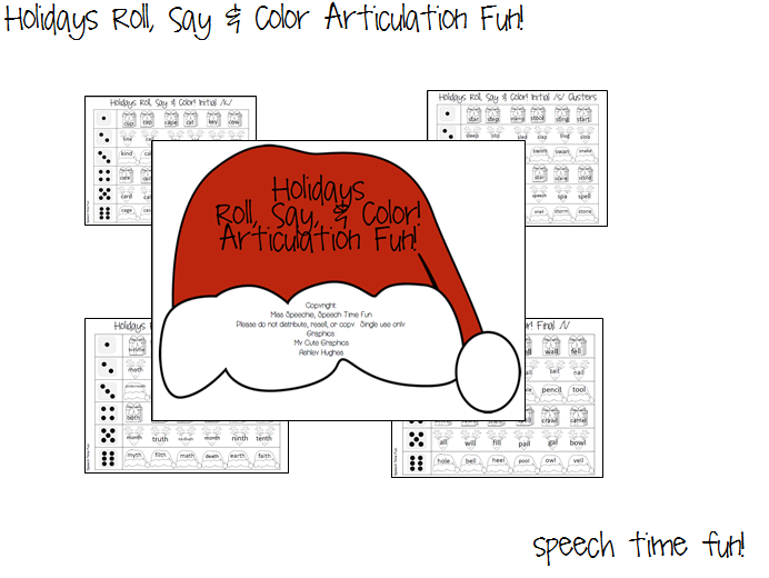 Holidays Roll, Say & Color Articulation Fun! (AND GIVEAWAY!) - Speech ...
