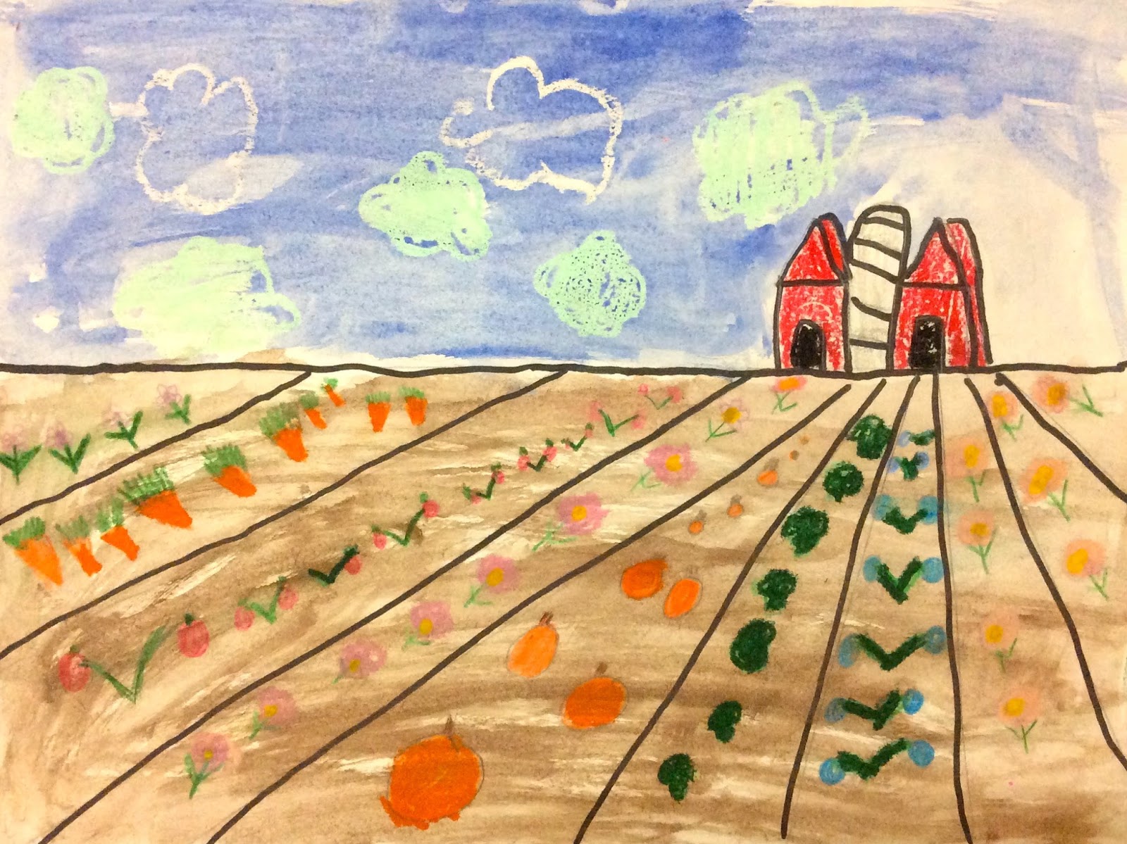 Ms. Curry's Art Room : First Grade Farm Landscapes