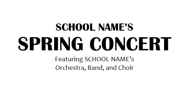 Editable spring concert program template black and white - weareero