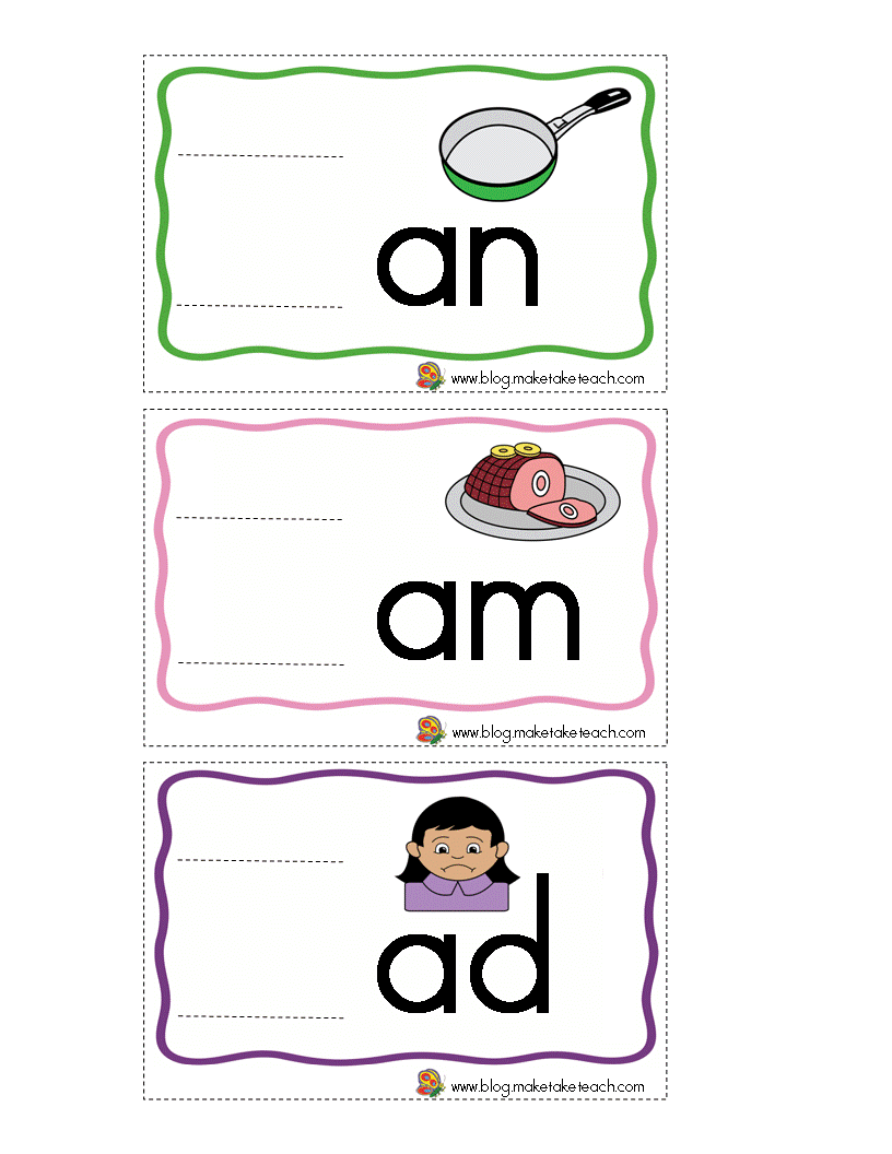 Word Family Slides - Classroom Freebies