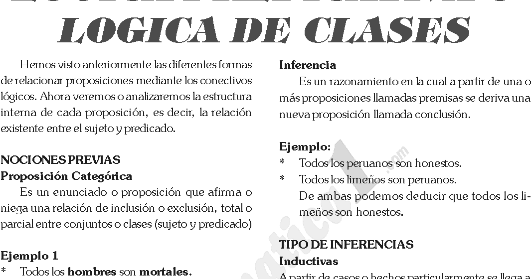 LOGICA DE CLASES EJERCICIOS RESUELTOS PDF