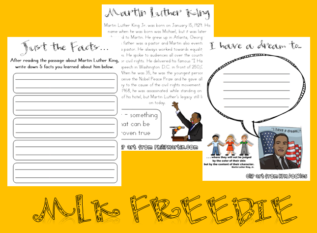 Martin Luther King Freebie! - Classroom Freebies