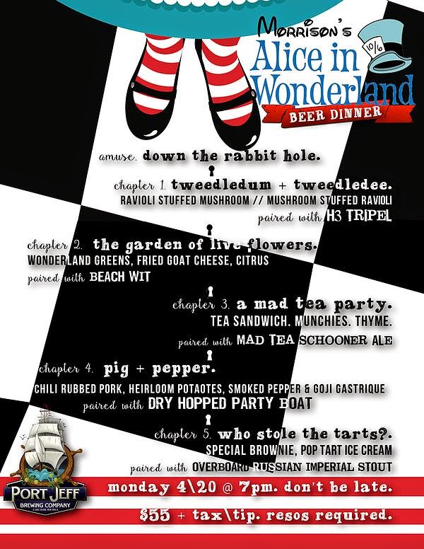 Alice in Wonderland Craft Beer Dinner @ Morisson's - NY Foodgasm