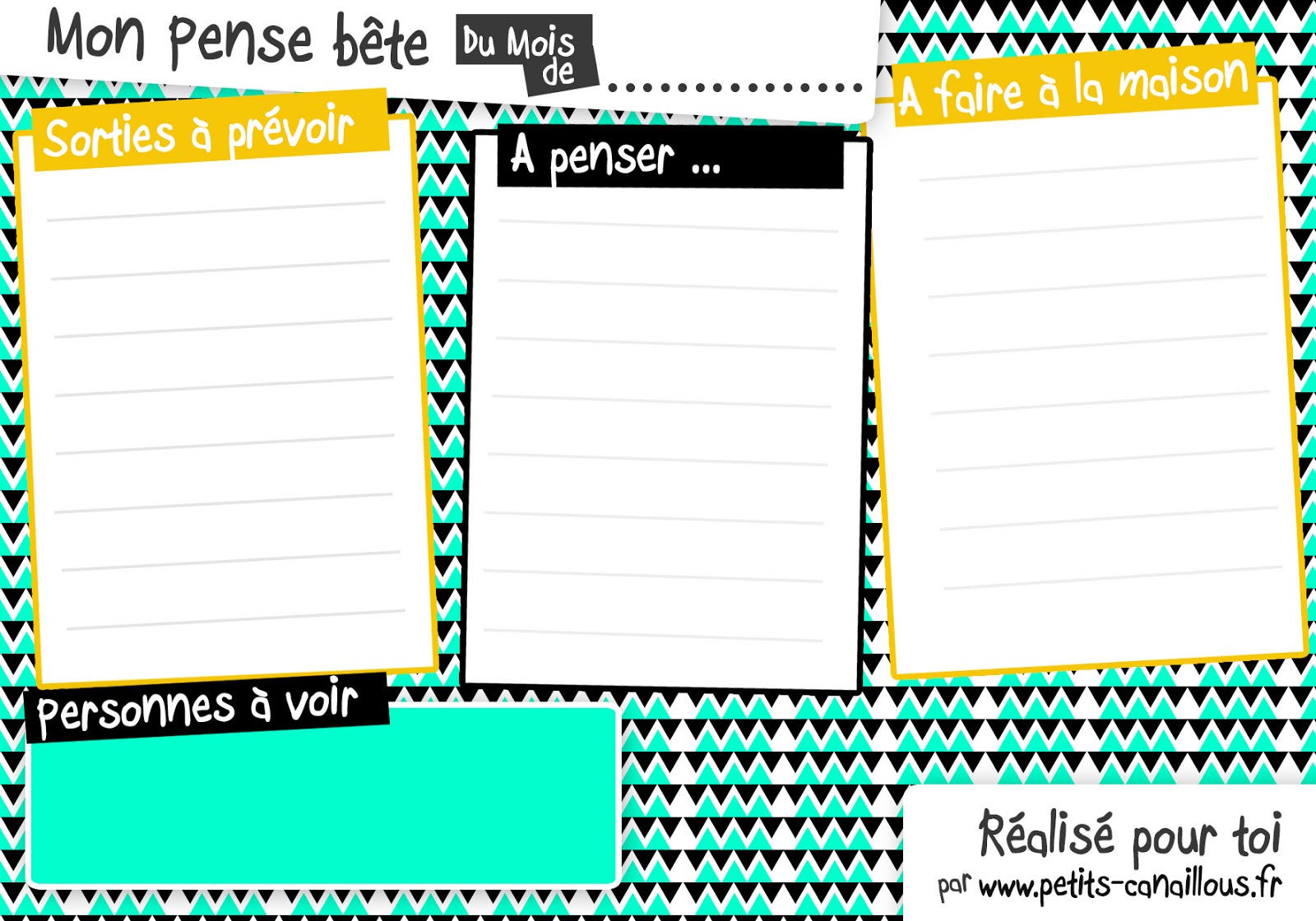 Des pense bête à imprimer Des pense bête à imprimer