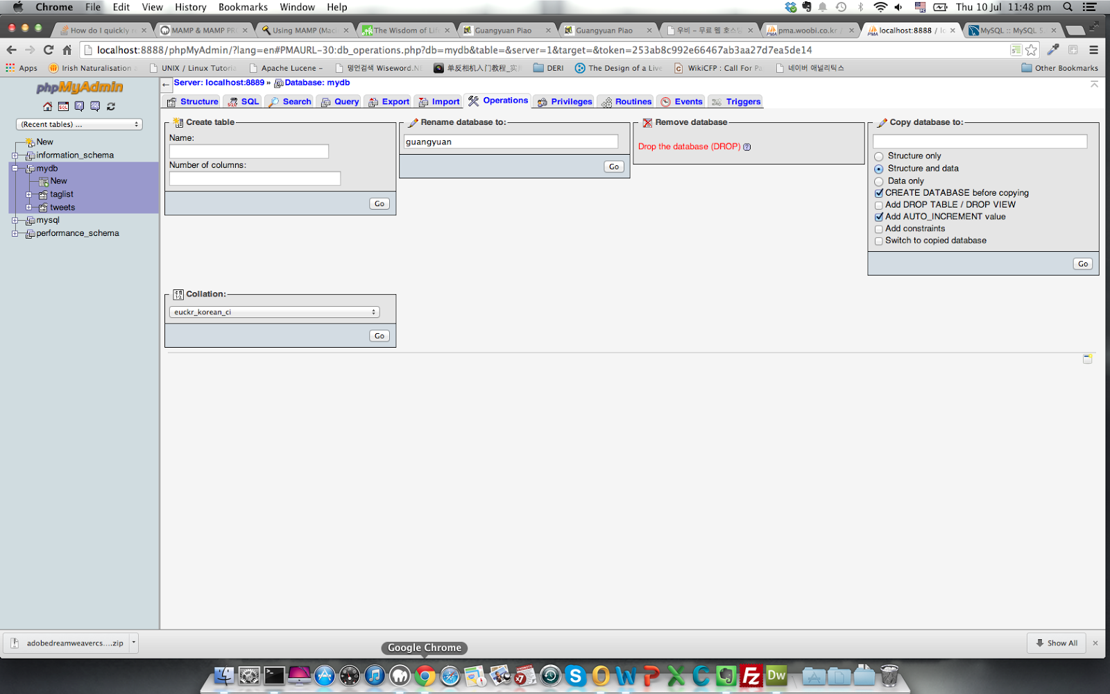 Data Story: How to change database name in phpMyAdmin (MAMP or WAMP)