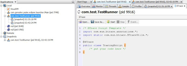 01ms: Java application profiling using visual Vm and Btrace