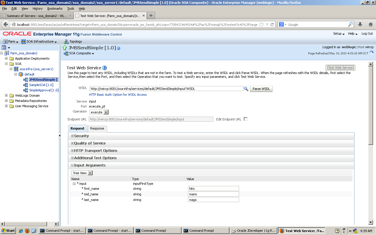 Nostra Technology: Pembuatan SOA Application (BPEL, JMS Adapter dan file adapter) Part 2